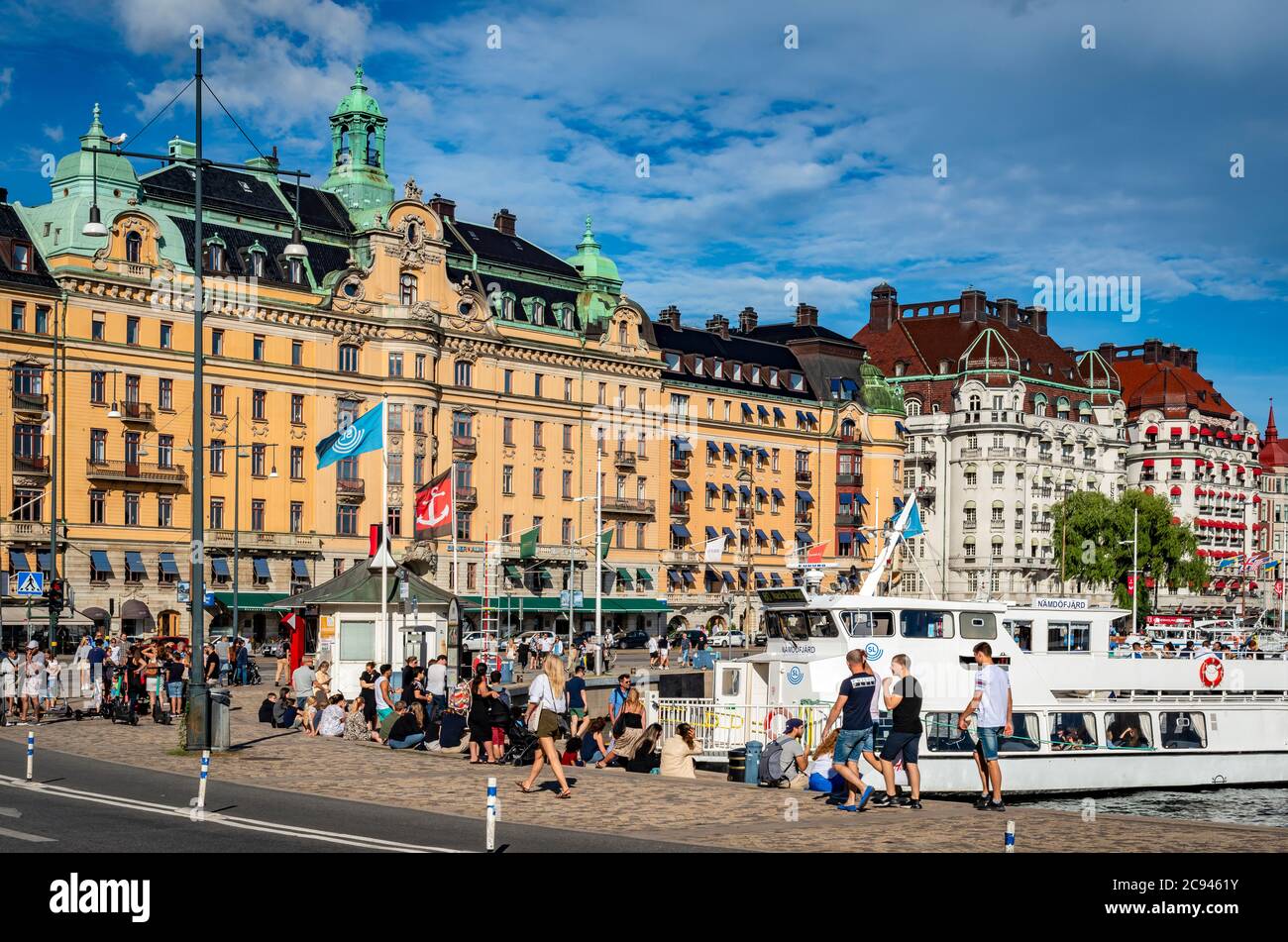 Sightseeing boats along waterfront, Stockholm, Sweden Stock Photo - Alamy