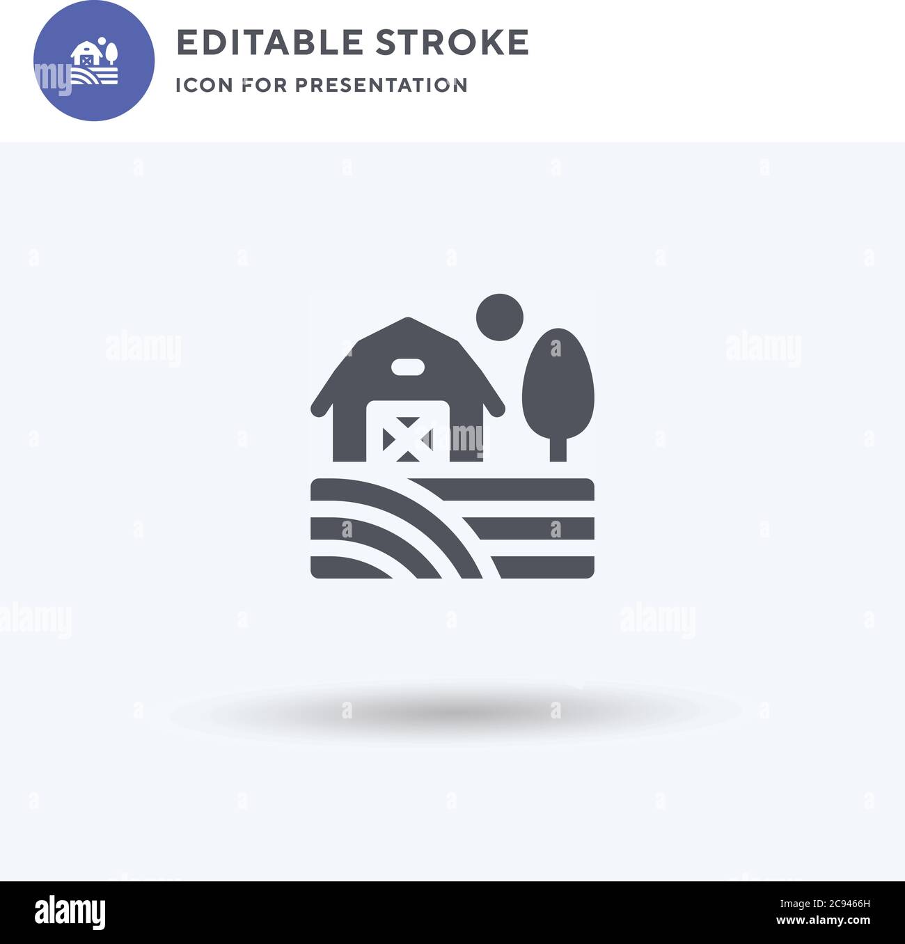 Farm icon vector, filled flat sign, solid pictogram isolated on white ...