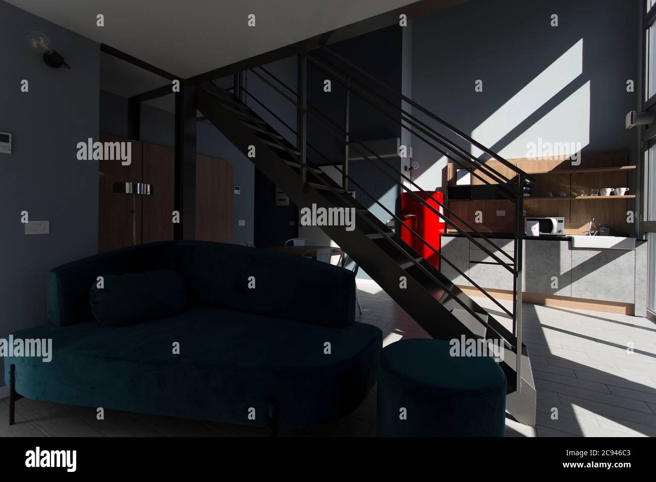 Interior shot of a modern loft flat, no people are visible Stock Photo ...