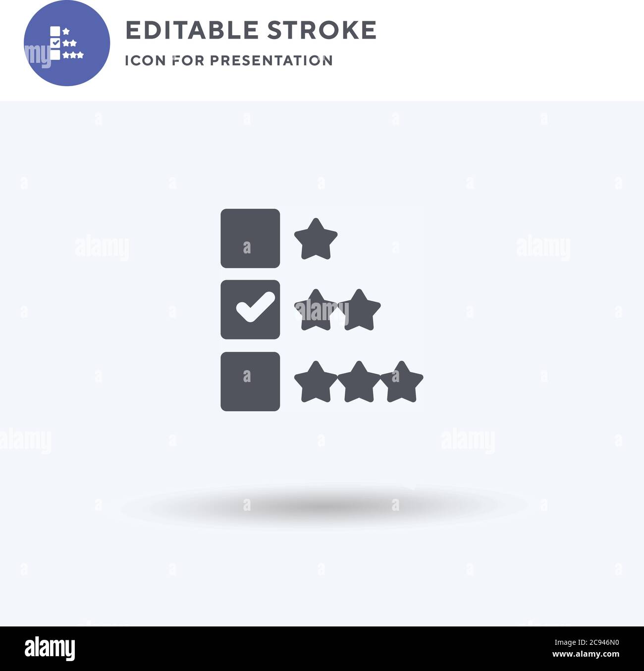 Rating icon vector, filled flat sign, solid pictogram isolated on white ...