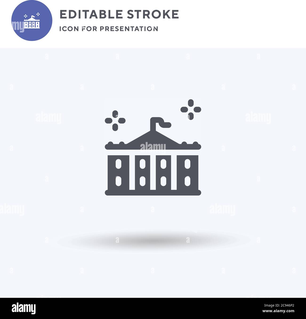 White House icon vector, filled flat sign, solid pictogram isolated on ...