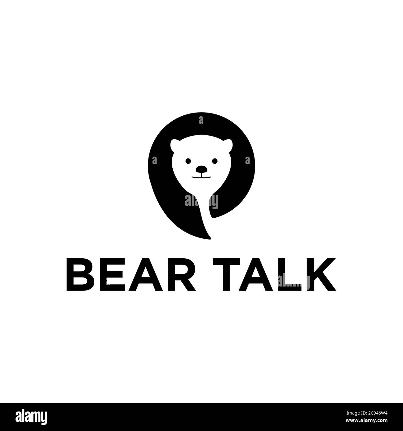 vector illustration Bear Talk communication logo inspiration, good for ...