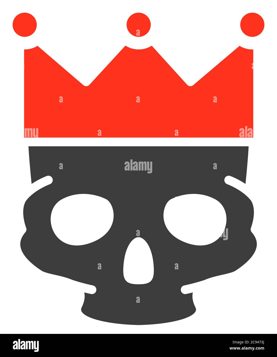 Human skull with crown colored icon. Tattoo sketch, cranium symbol ...