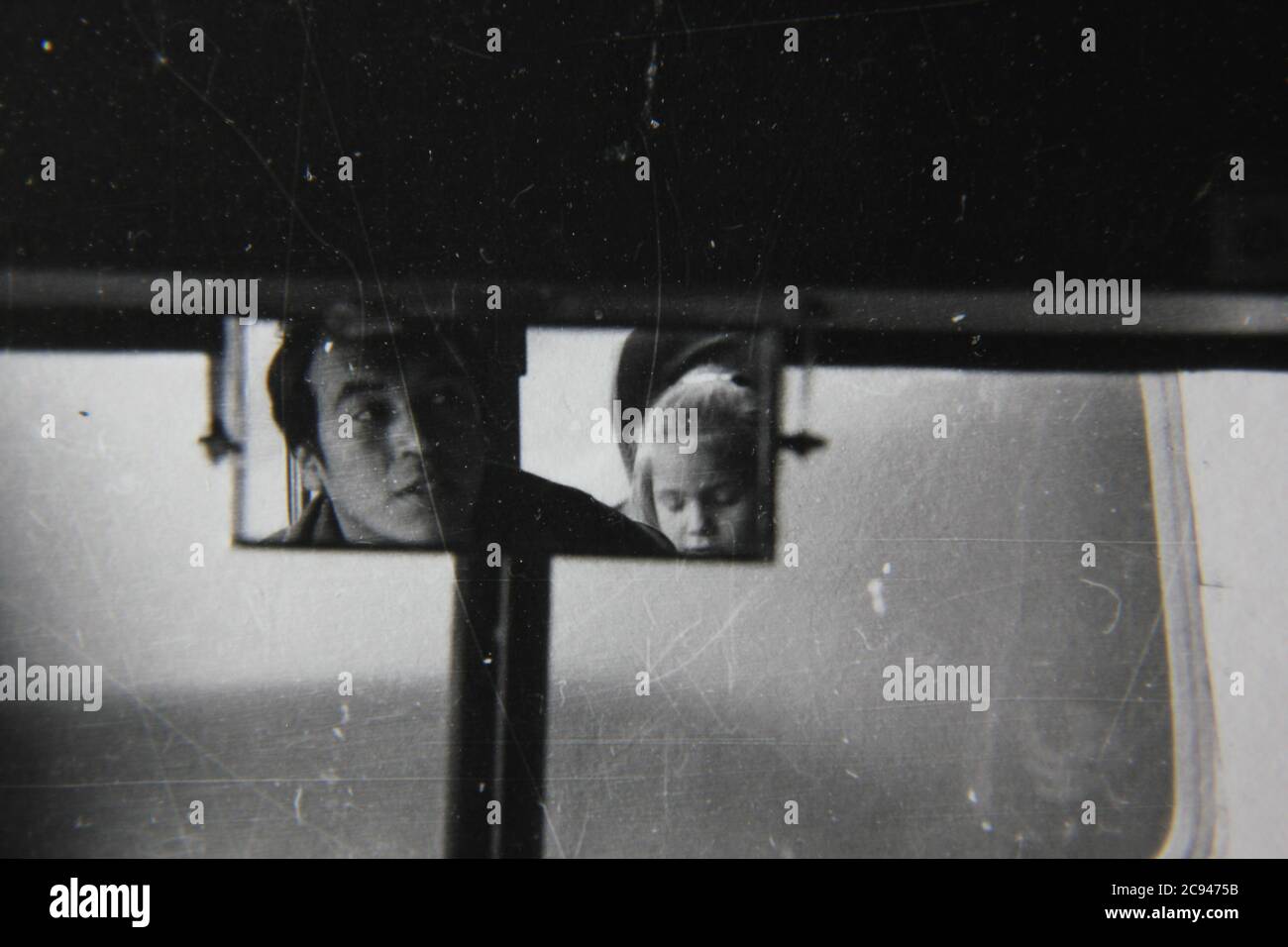 Fine 70s vintage black and white street photography of a man looking in ...