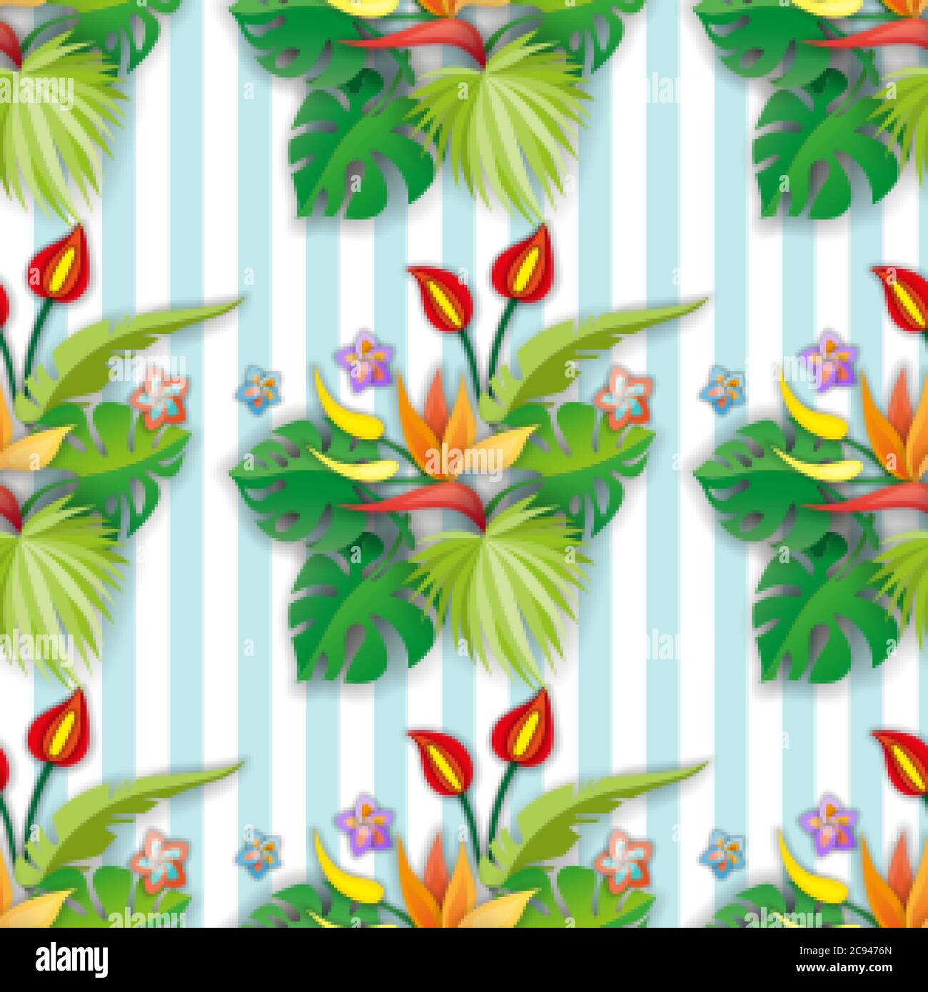 Composition with flowers, leaves and abstract elements. Design for your ...