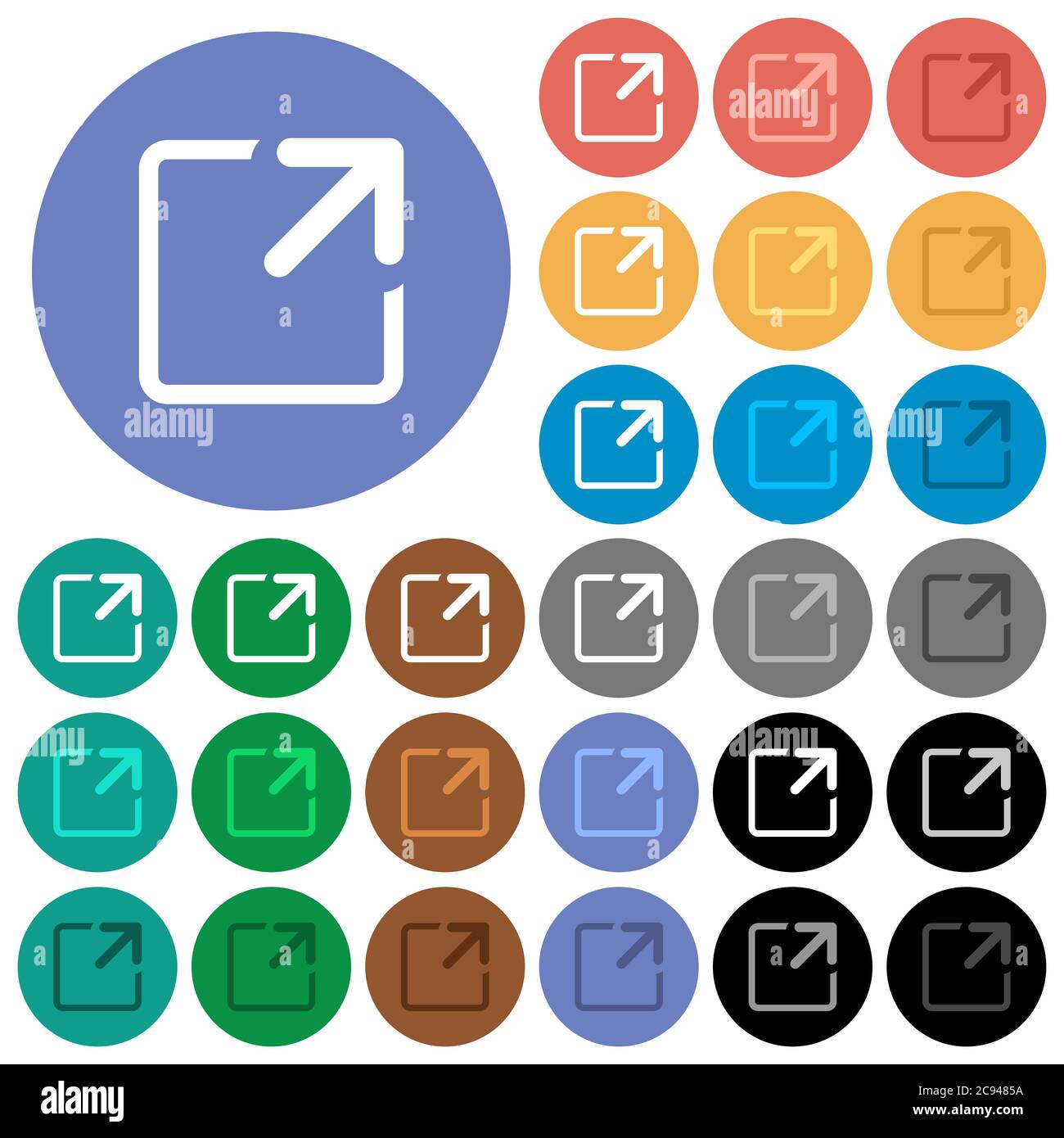 Maximize window multi colored flat icons on round backgrounds. Included ...