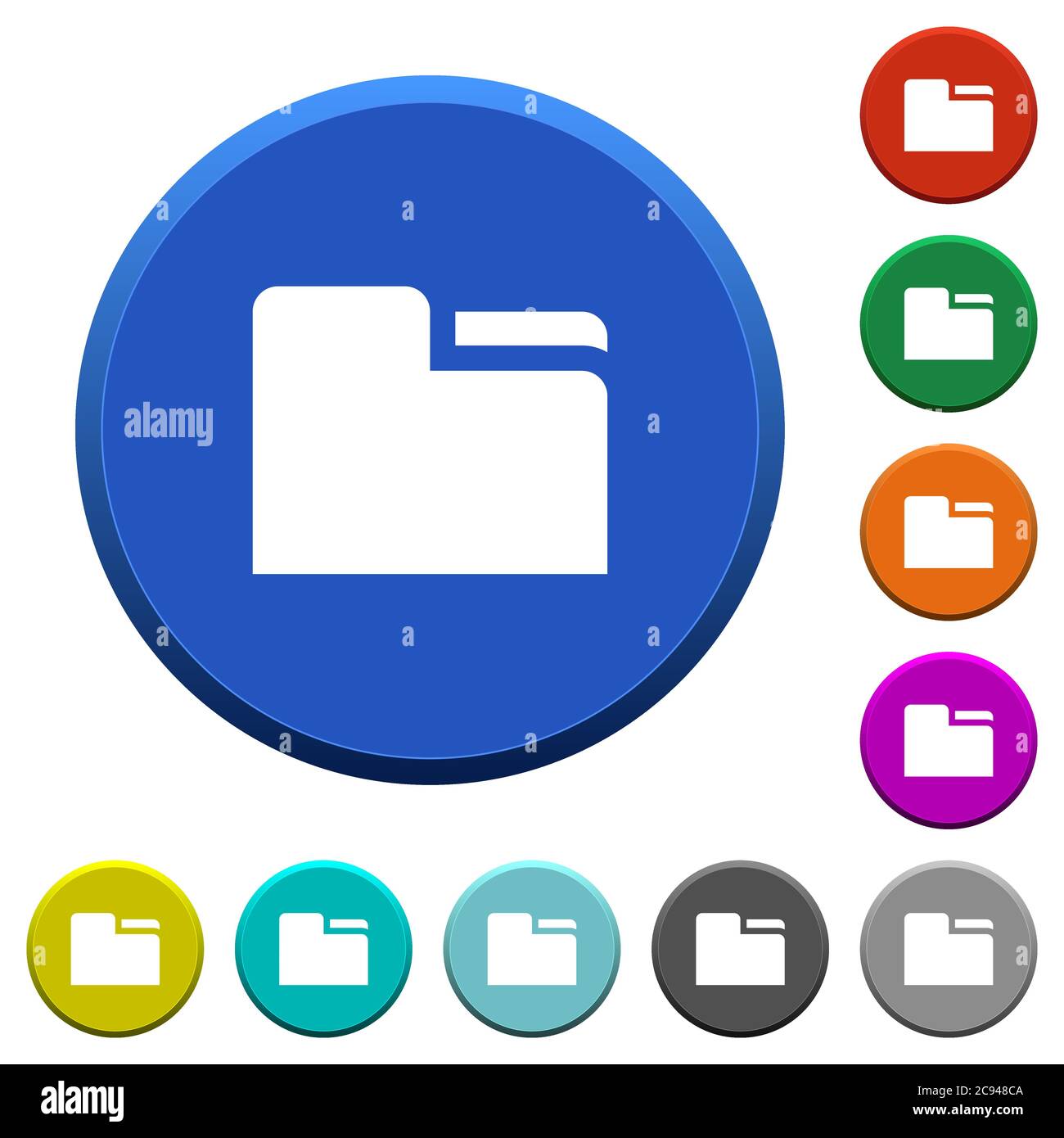 Tab folder round color beveled buttons with smooth surfaces and flat ...
