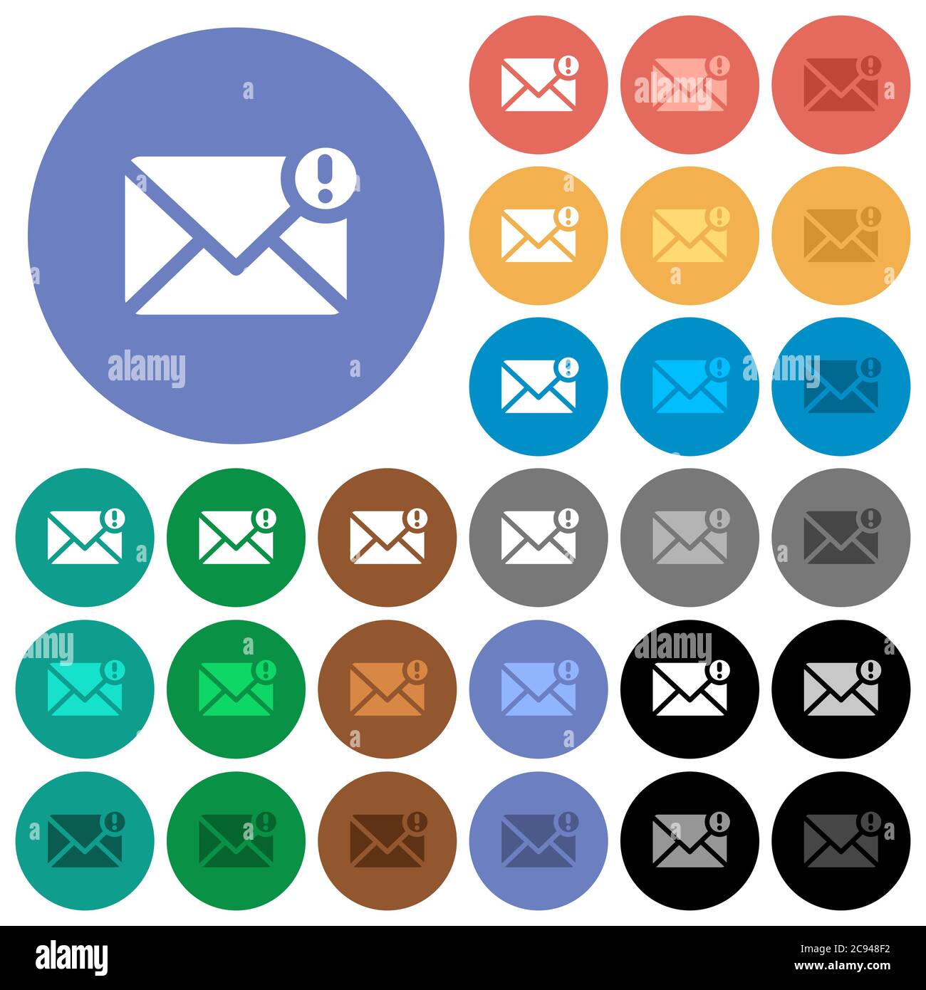 Important message multi colored flat icons on round backgrounds ...