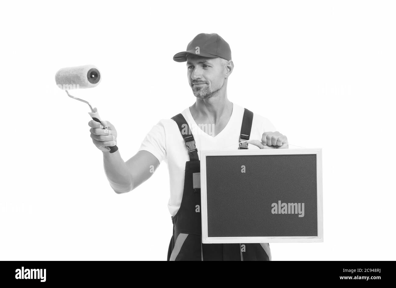 Rolling paint brush Black and White Stock Photos & Images - Alamy