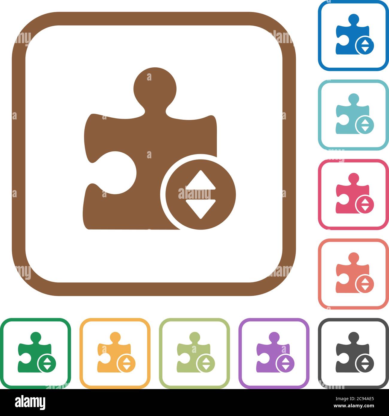 Plugin fine tune simple icons in color rounded square frames on white ...