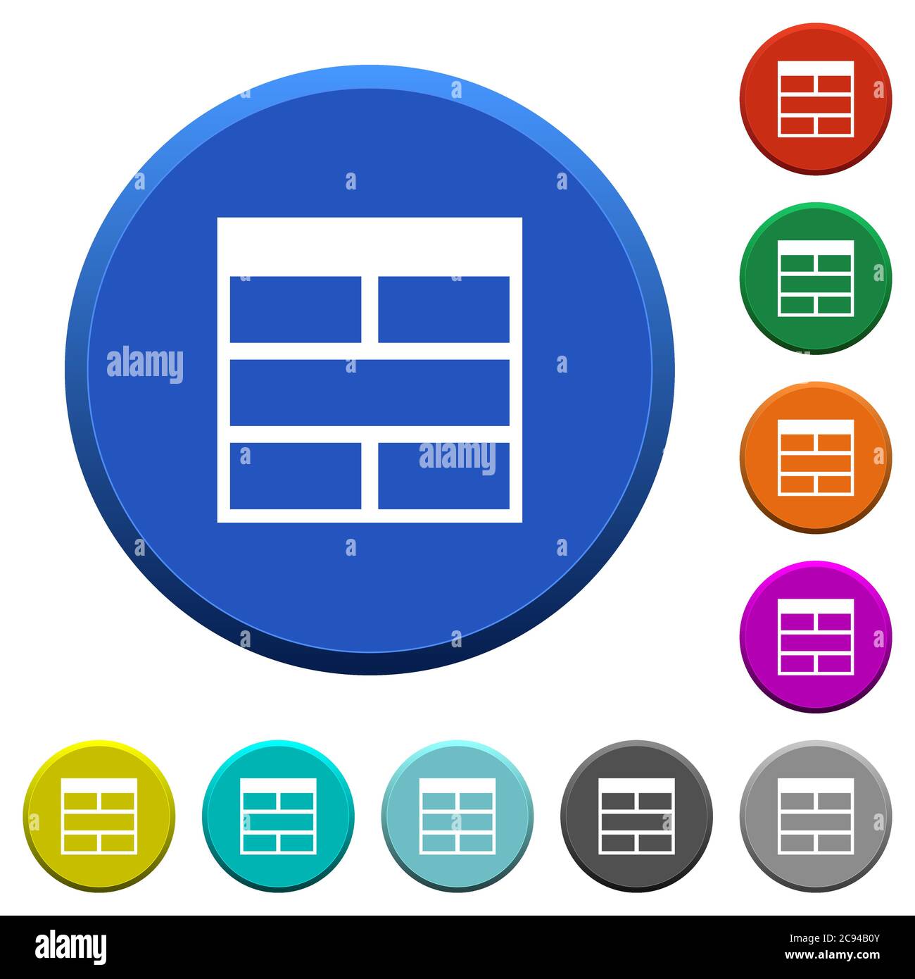 Spreadsheet horizontally merge table cells round color beveled buttons ...