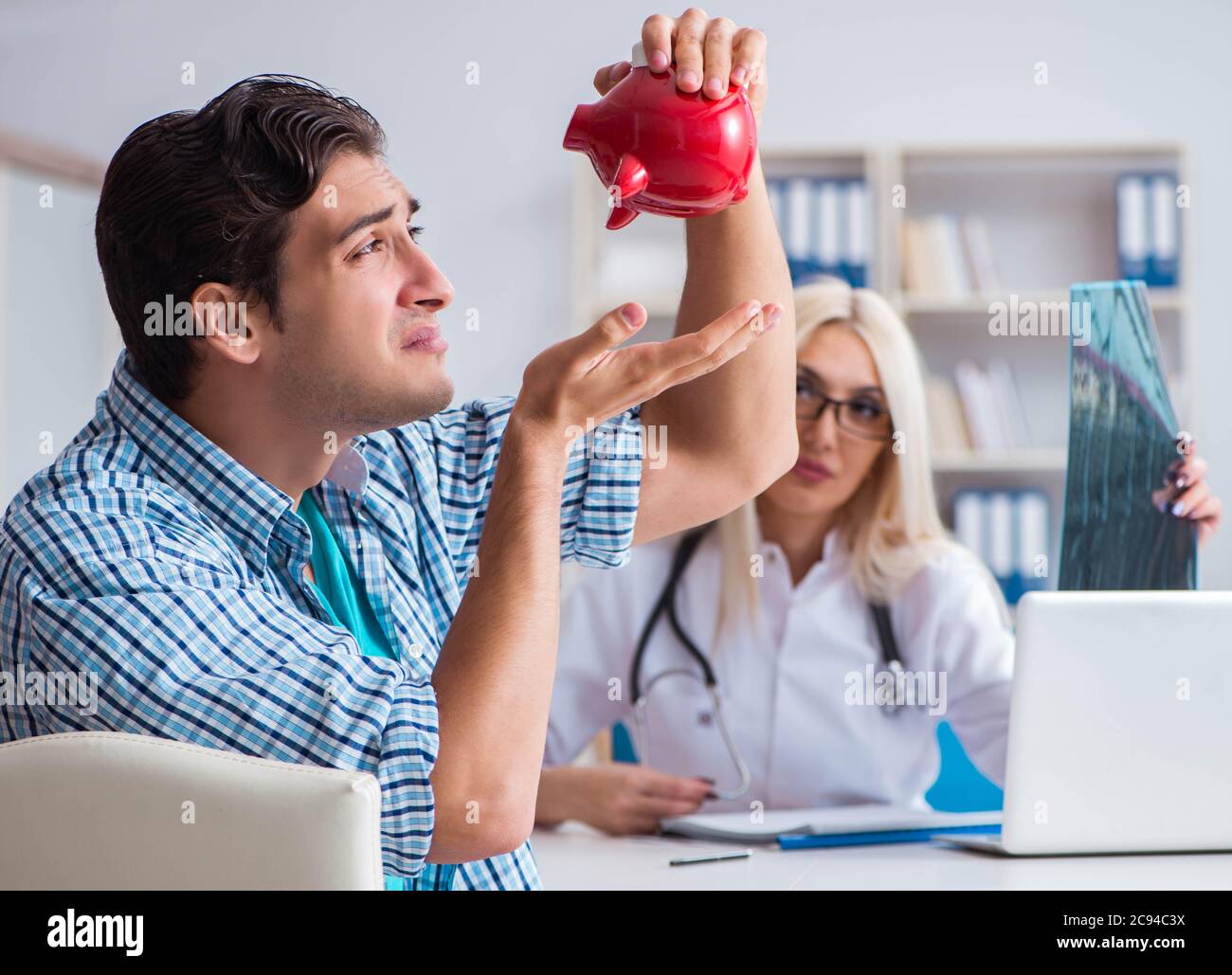 The male patient angry at expensive healthcare bill Stock Photo - Alamy