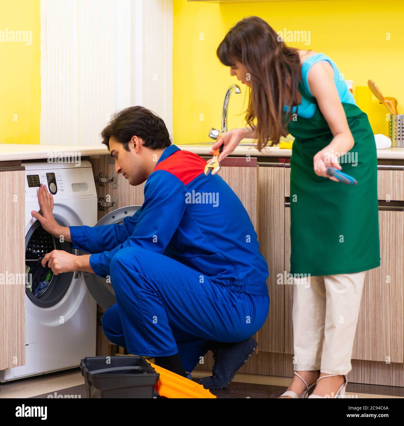 Woman washing machine defect hi-res stock photography and images - Alamy