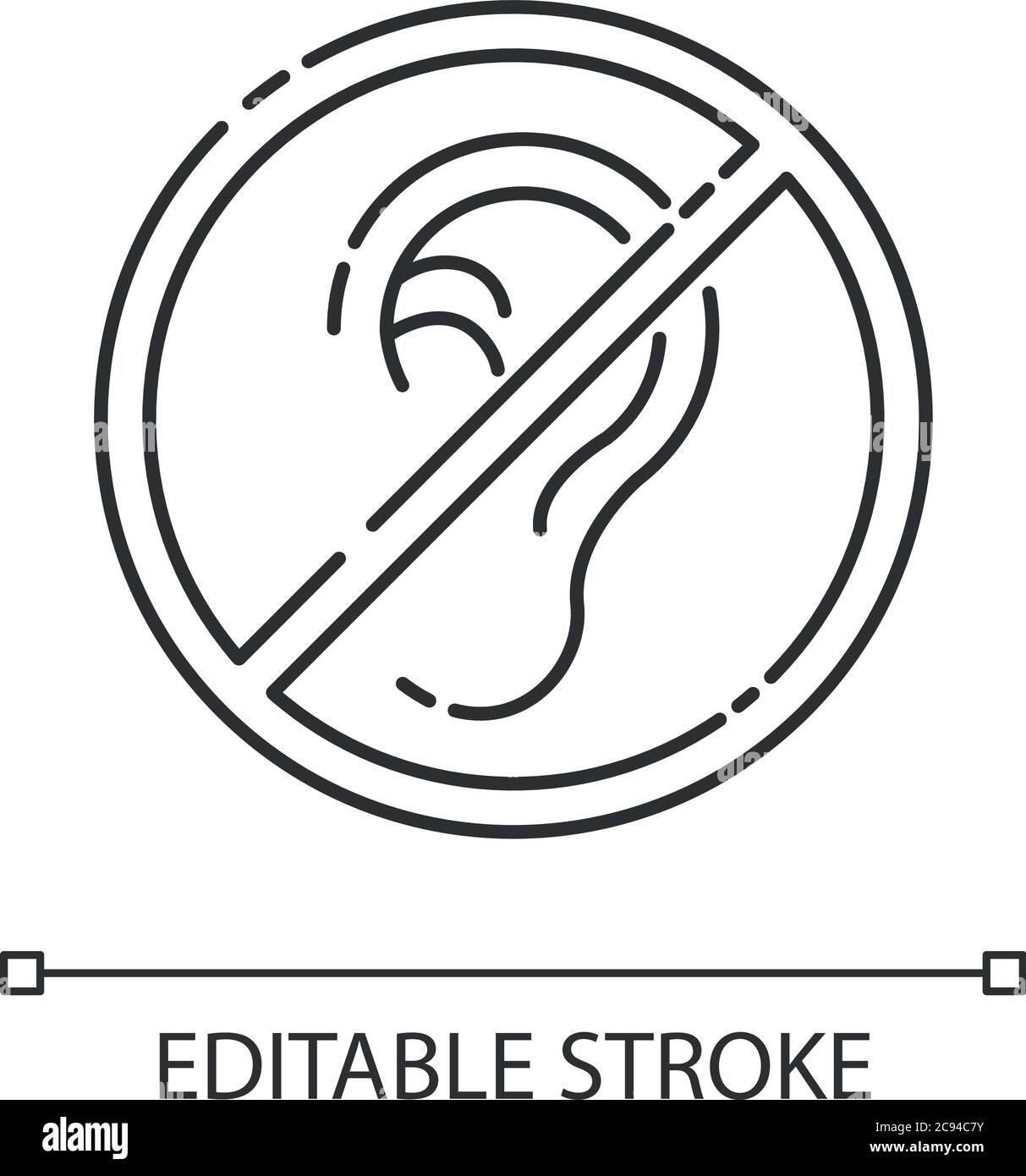 Deafness linear icon. Impaired hearing. Difficulty with communication ...