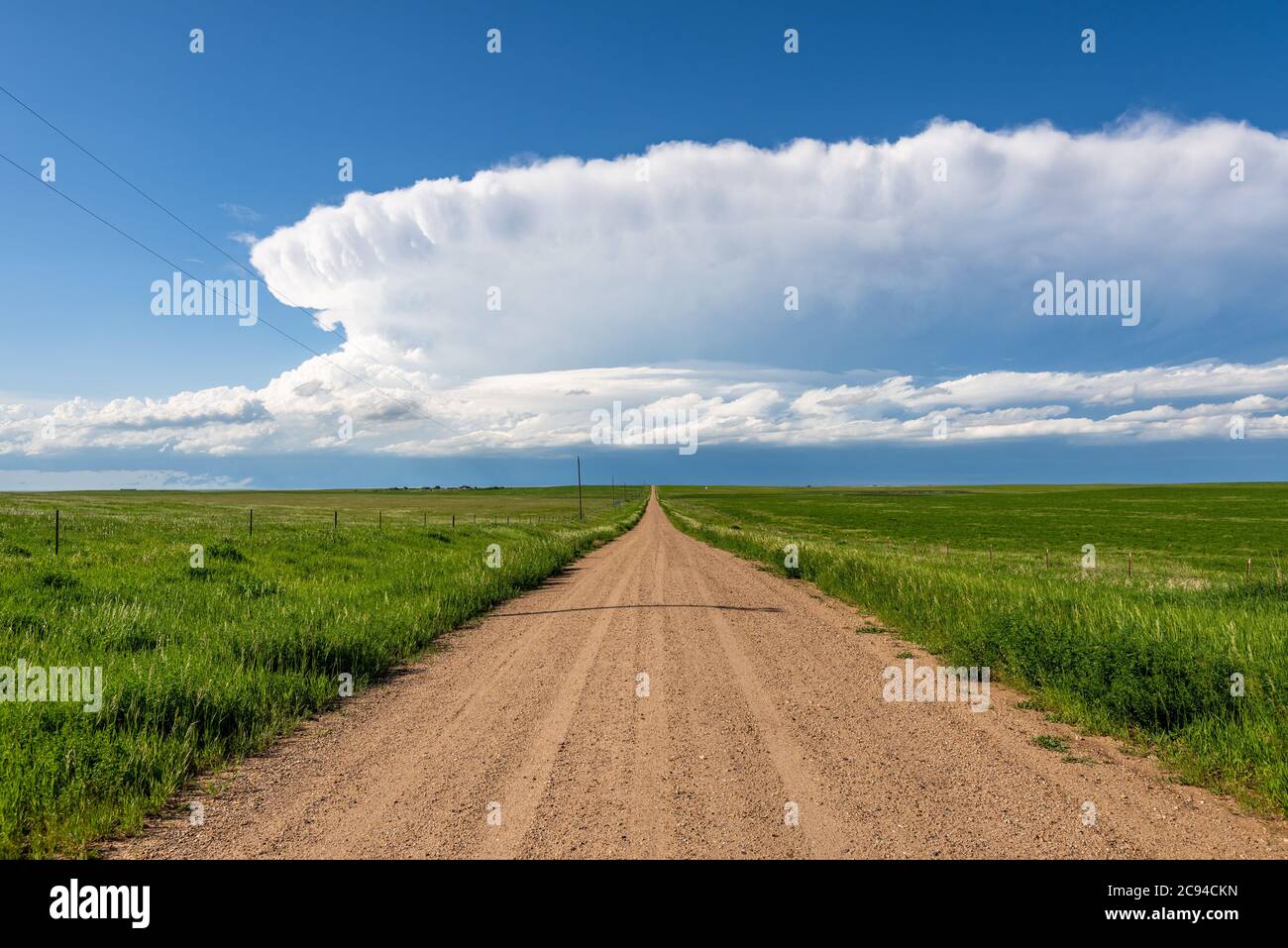 Panorama of a massive storm system, which is a pre-tornado stage ...