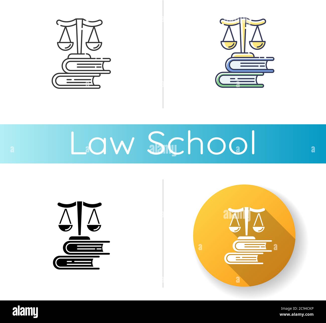 Law school icon. Linear black and RGB color styles. Professional ...