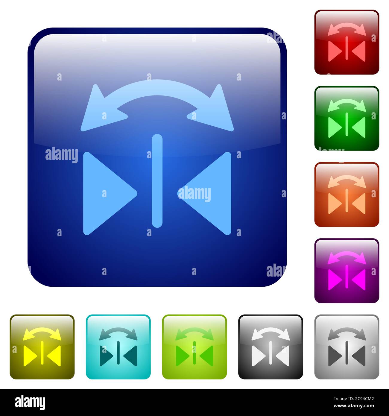 Horizontal Flip Icons In Rounded Square Color Glossy Button Set Stock Vector Image And Art Alamy