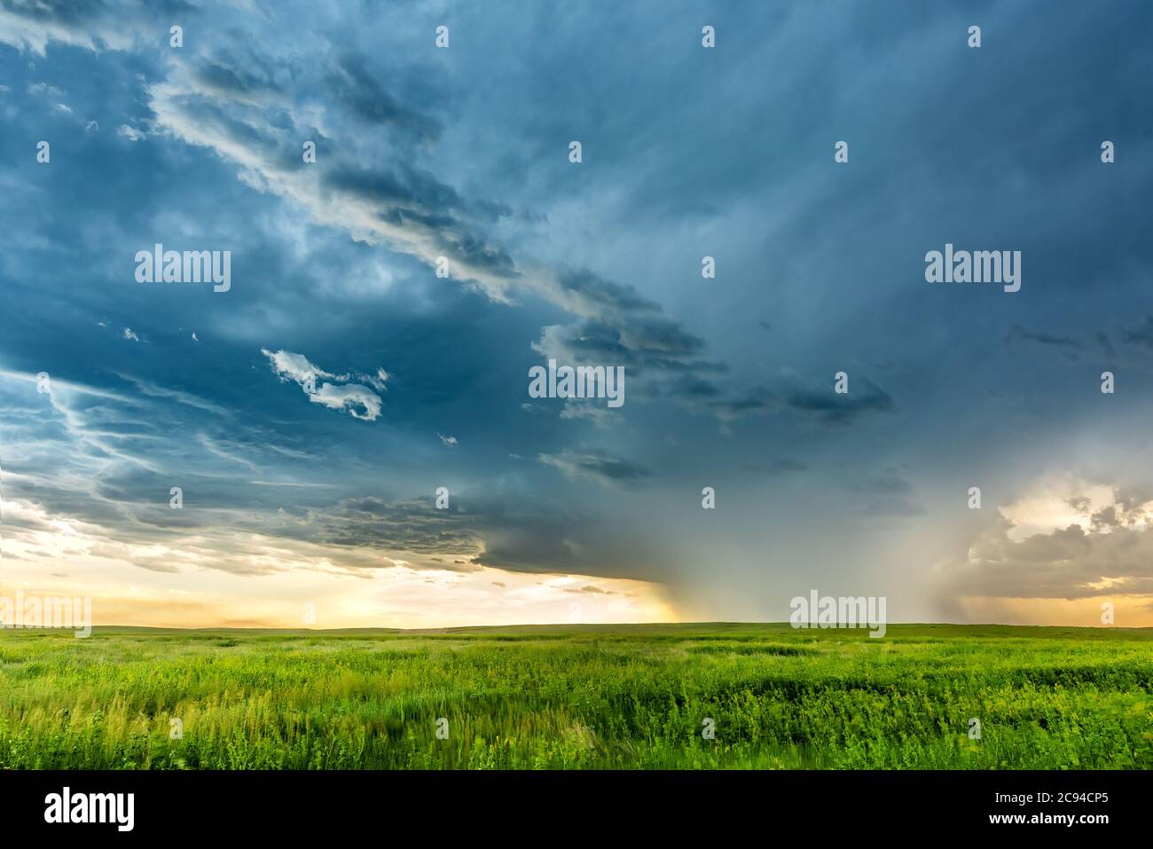 Panorama of a massive mesocyclone weather supercell, which is a pre ...