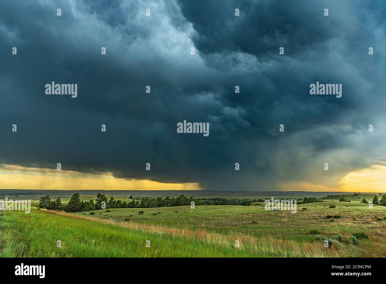Panorama of a massive mesocyclone weather supercell, which is a pre ...