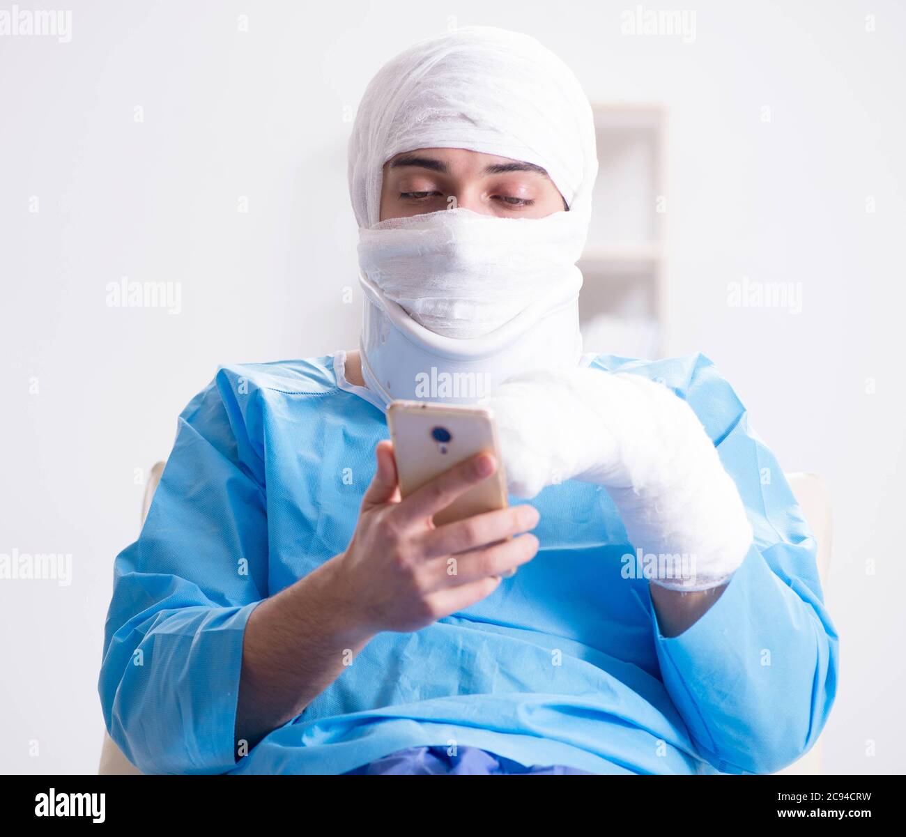 The man suffering from multiple broken bones and fractures Stock Photo ...