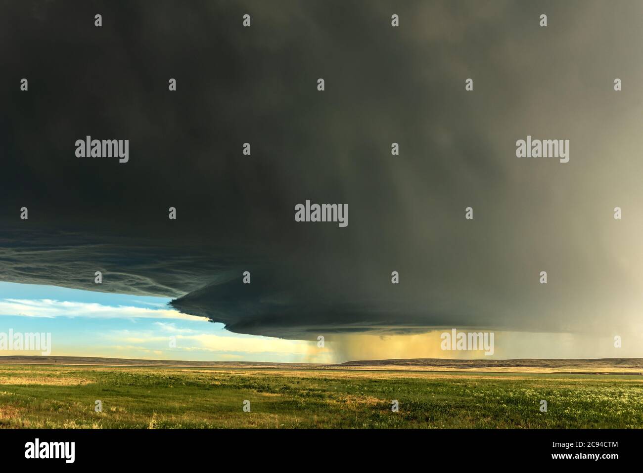 Panorama of a massive mesocyclone weather supercell, which is a pre ...