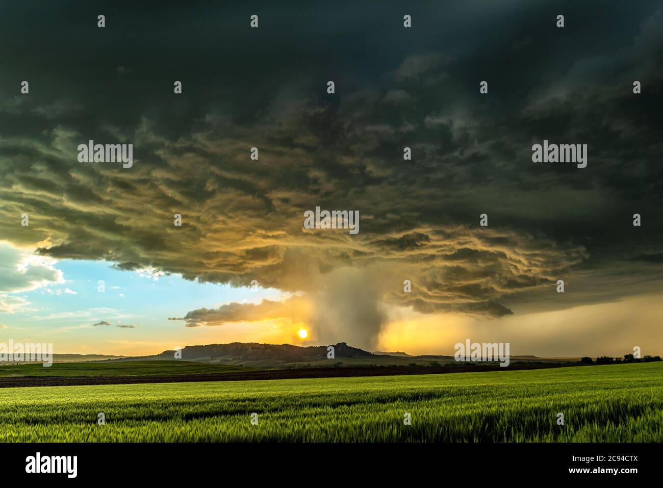 Panorama of a massive mesocyclone weather supercell, which is a pre ...