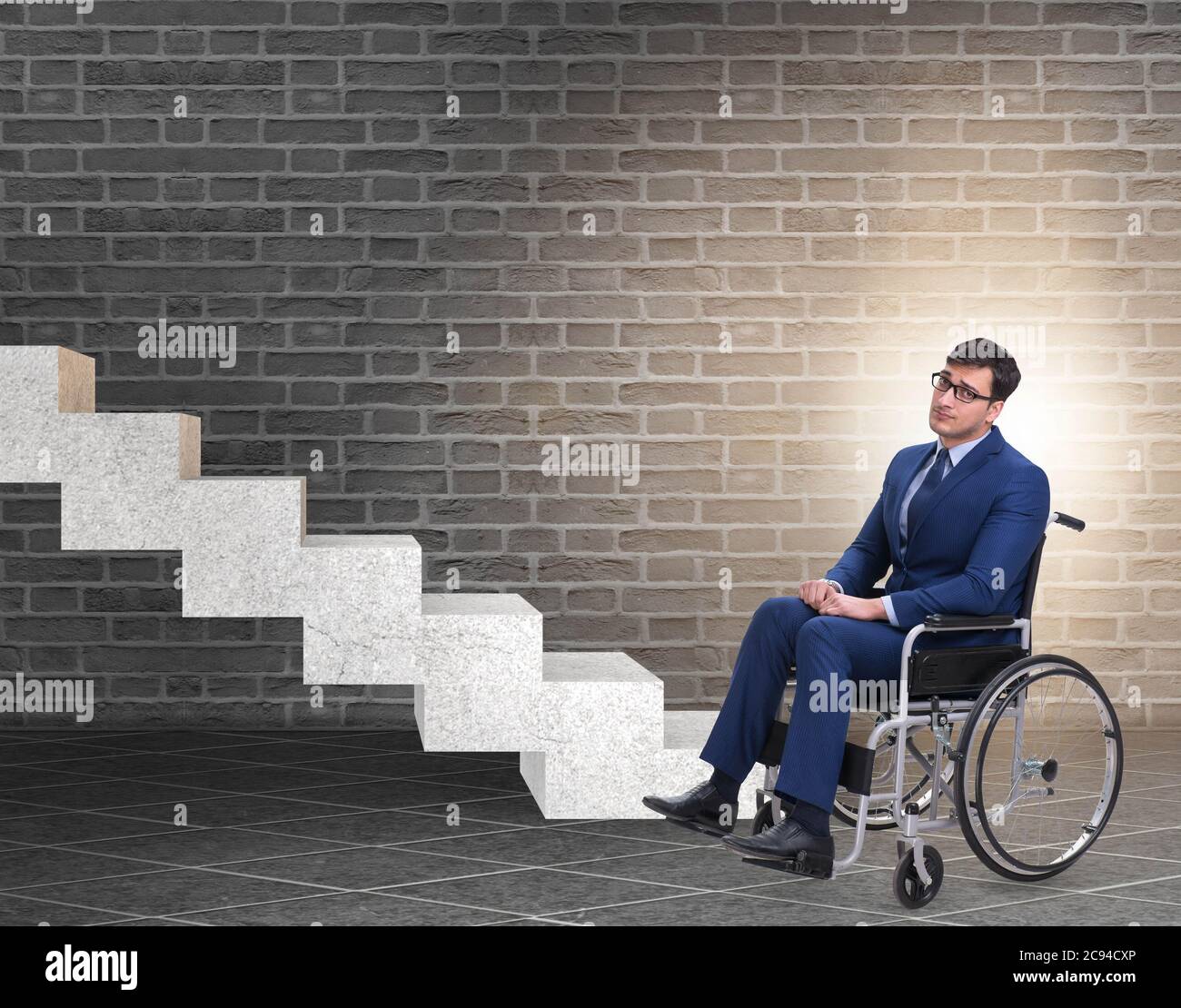 Wheelchair stairs inaccessible handicapped accessibility hi-res stock ...