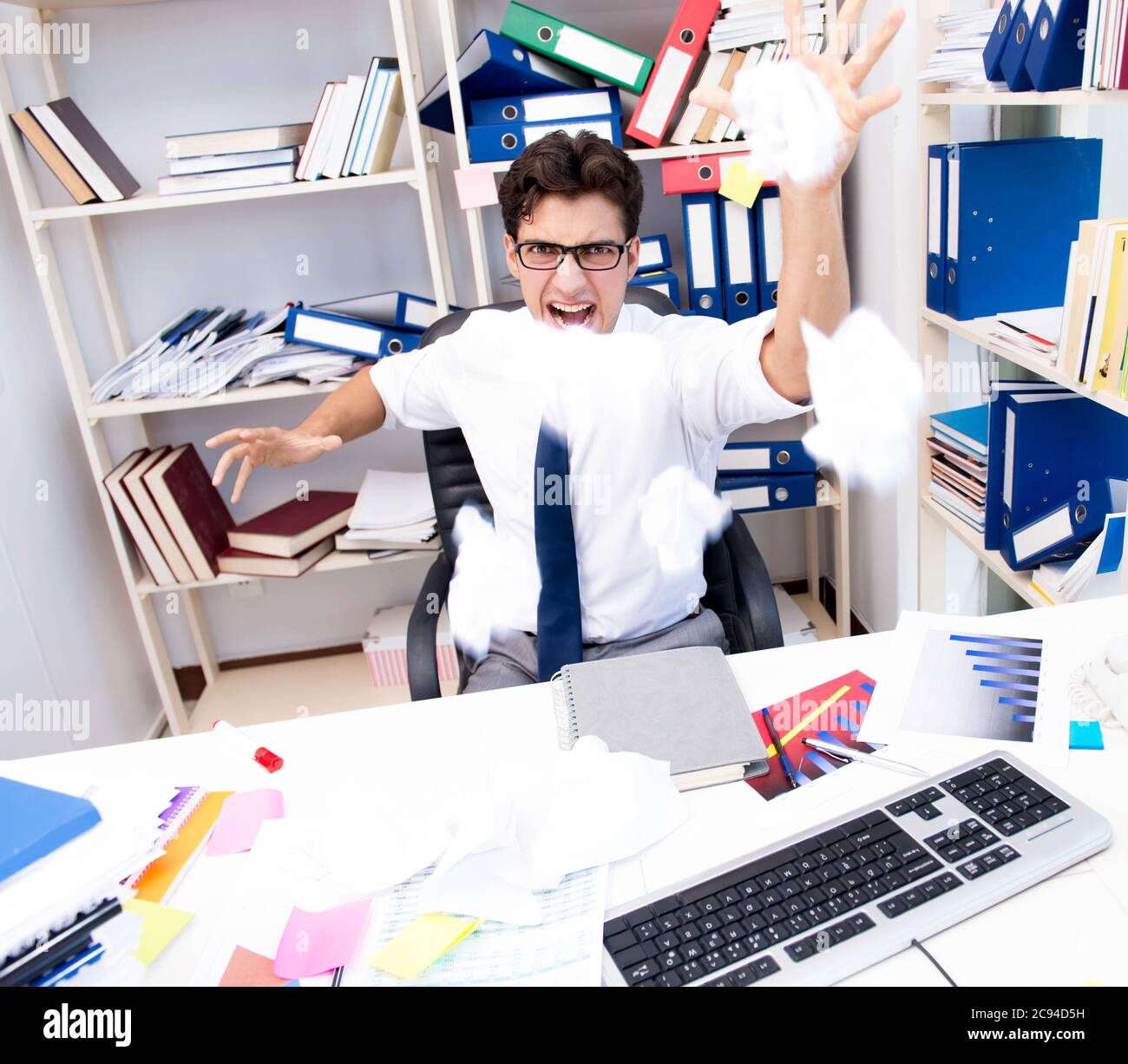The angry and scary businessman in the office Stock Photo - Alamy