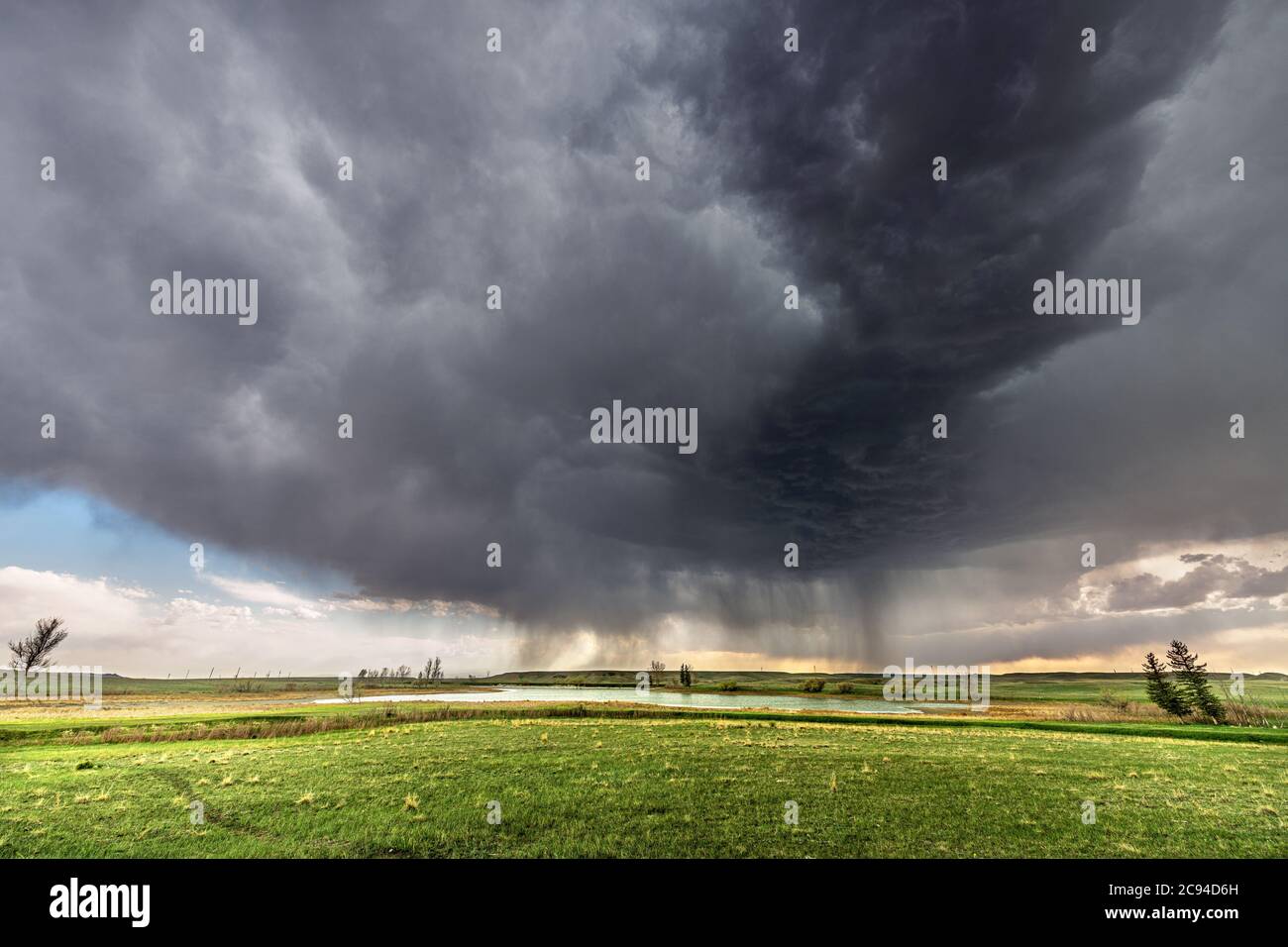 Panorama of a massive mesocyclone weather supercell, which is a pre ...