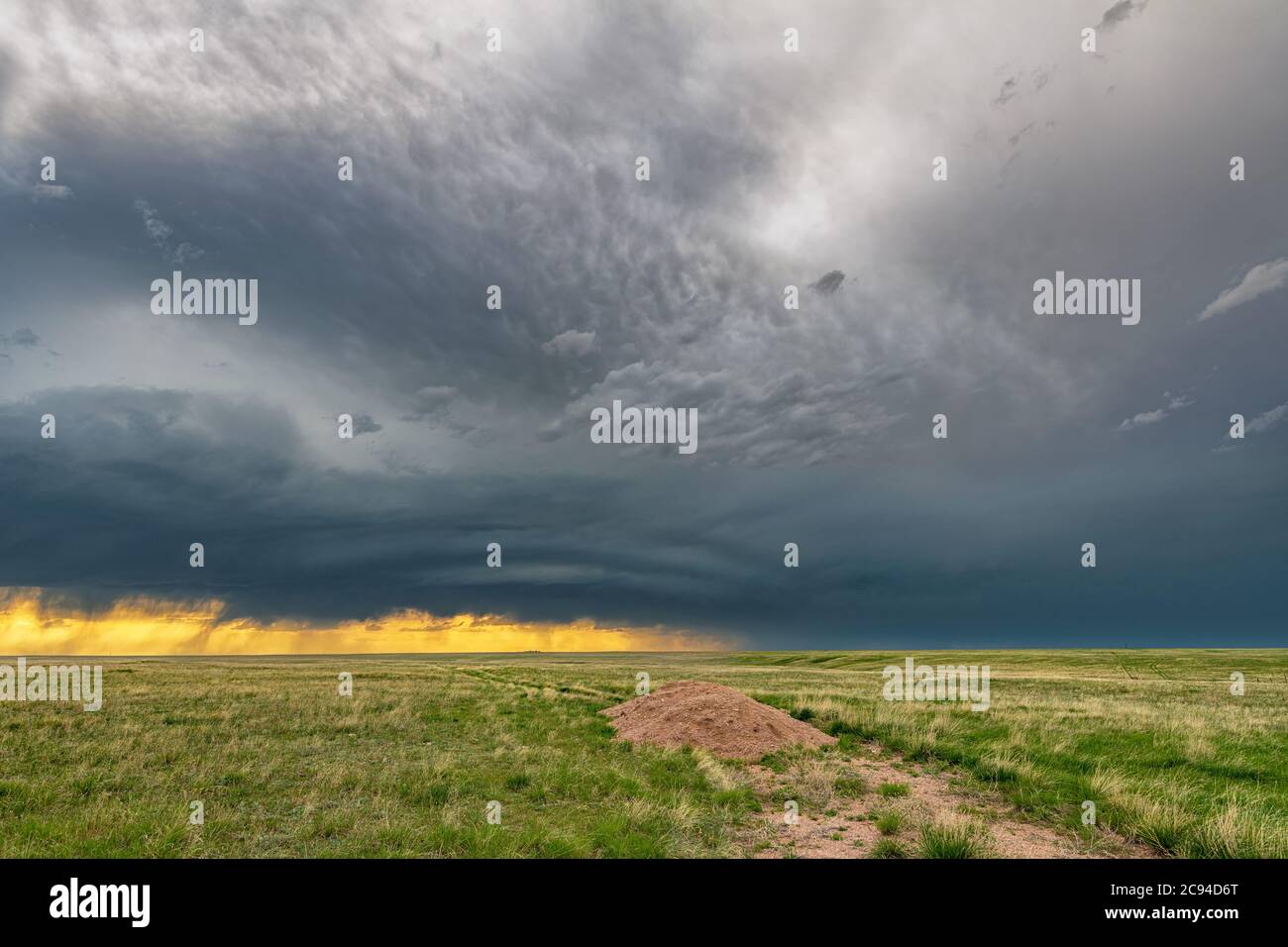Panorama of a massive mesocyclone weather supercell, which is a pre ...