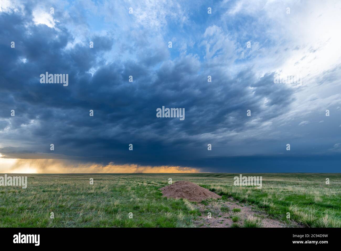 Panorama of a massive mesocyclone weather supercell, which is a pre ...