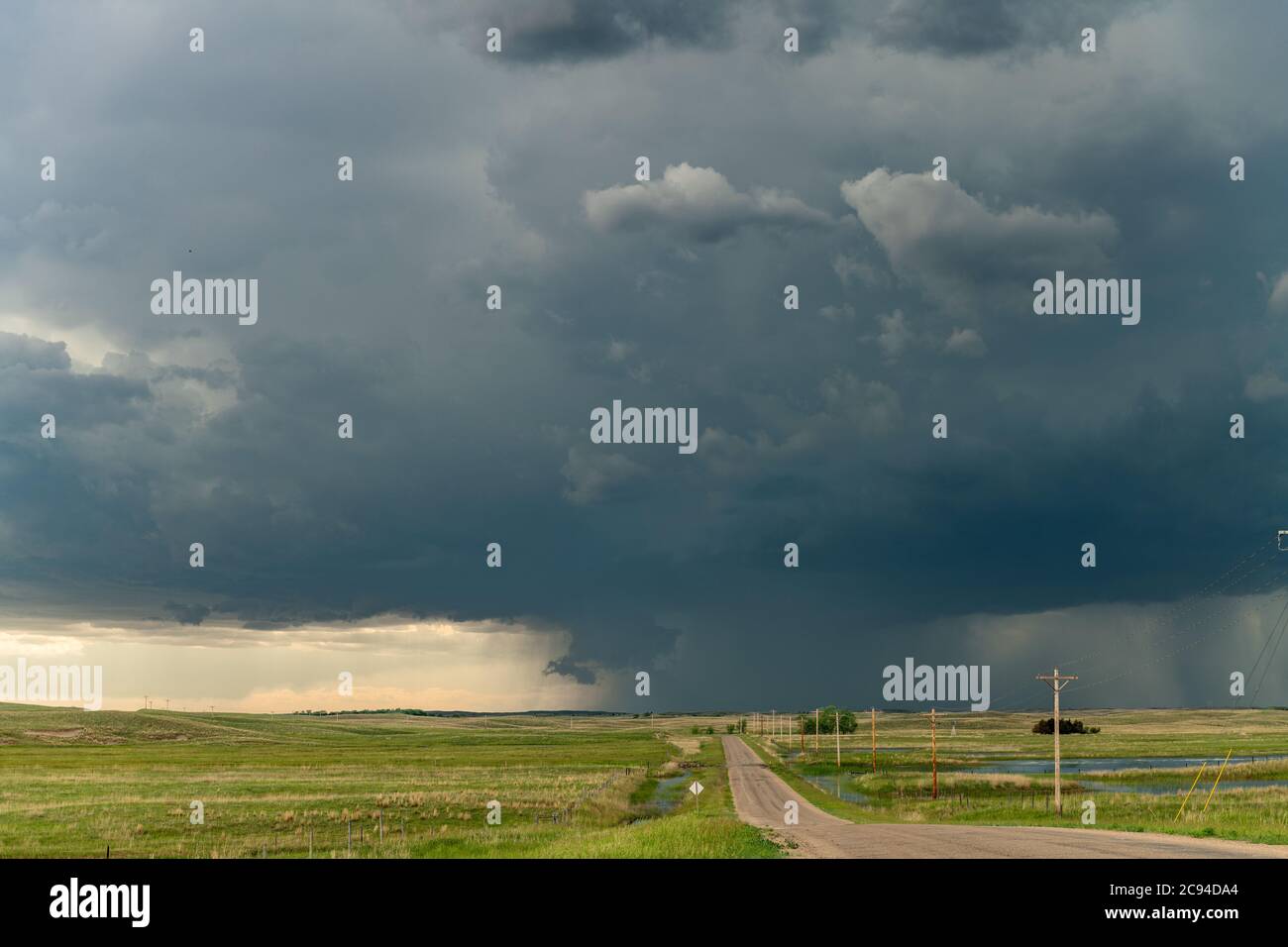 Panorama of a massive mesocyclone weather supercell, which is a pre ...