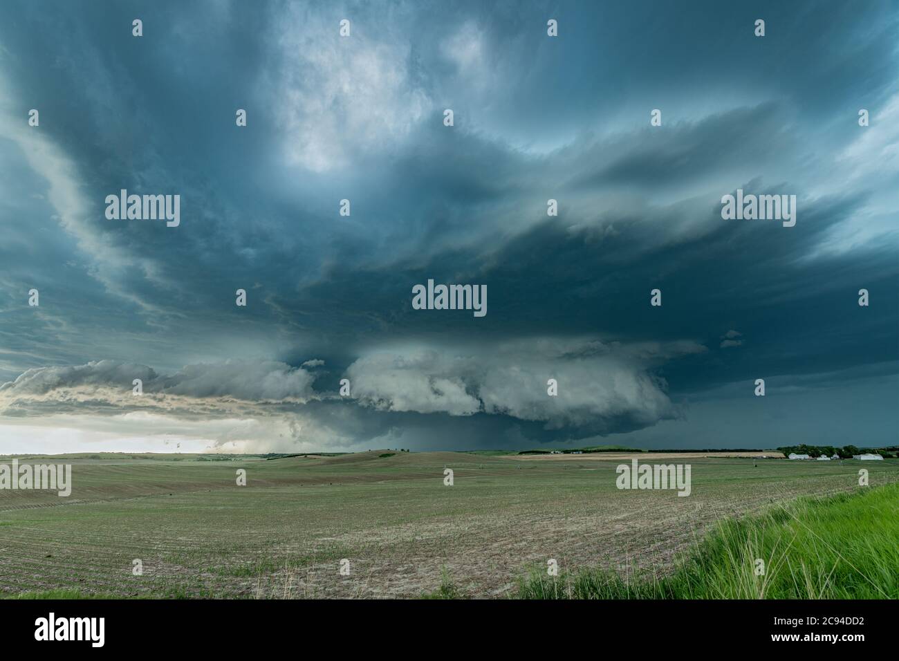 Panorama of a massive mesocyclone weather supercell, which is a pre ...