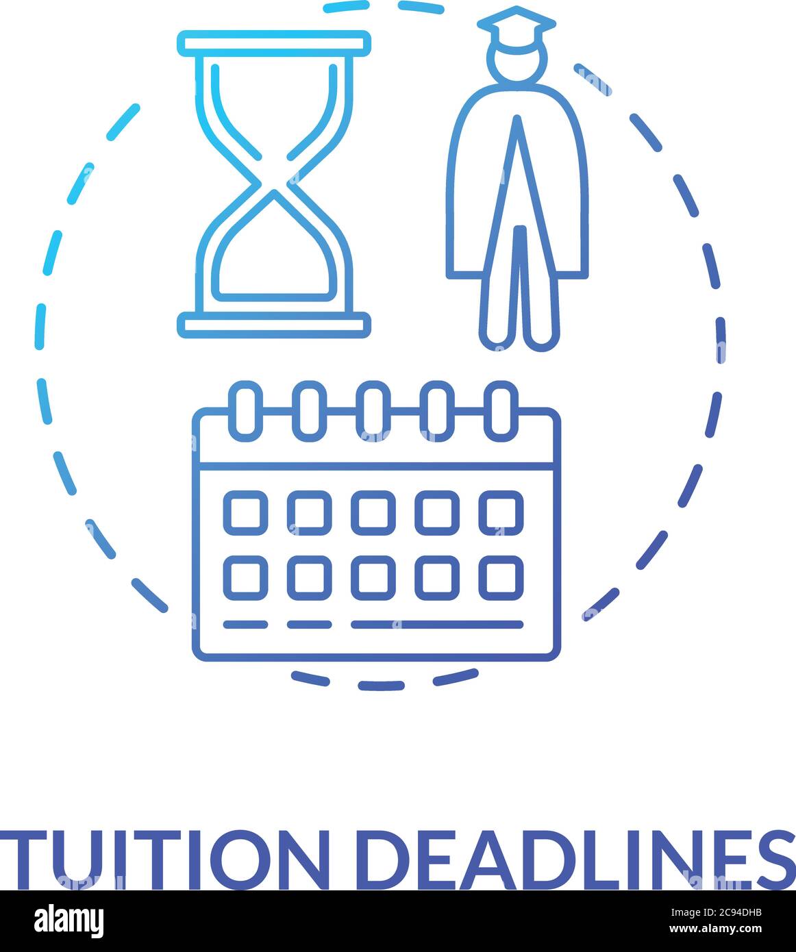Tuition deadlines concept icon. Students deadlines calendar. College ...