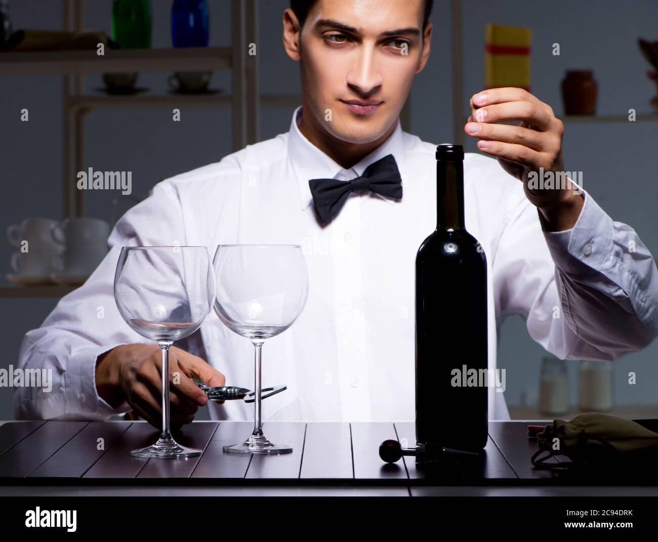The professional sommelier tasting wine in restaurant Stock Photo - Alamy