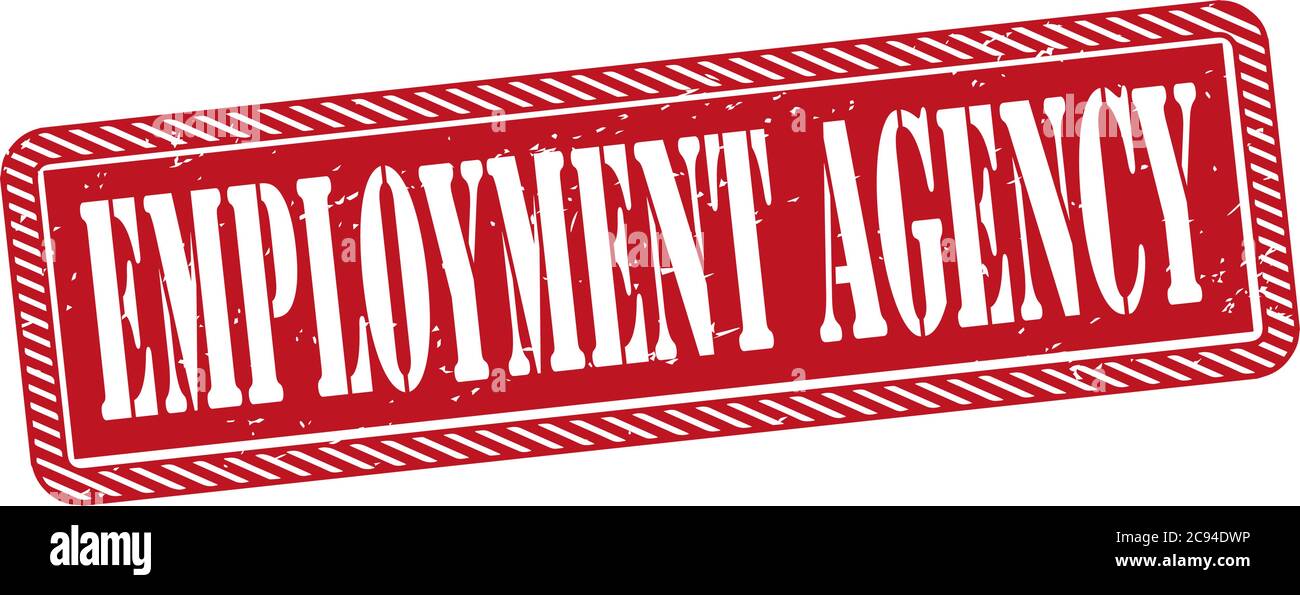 red Employment agency rubber grunge stamp on a white background Stock ...