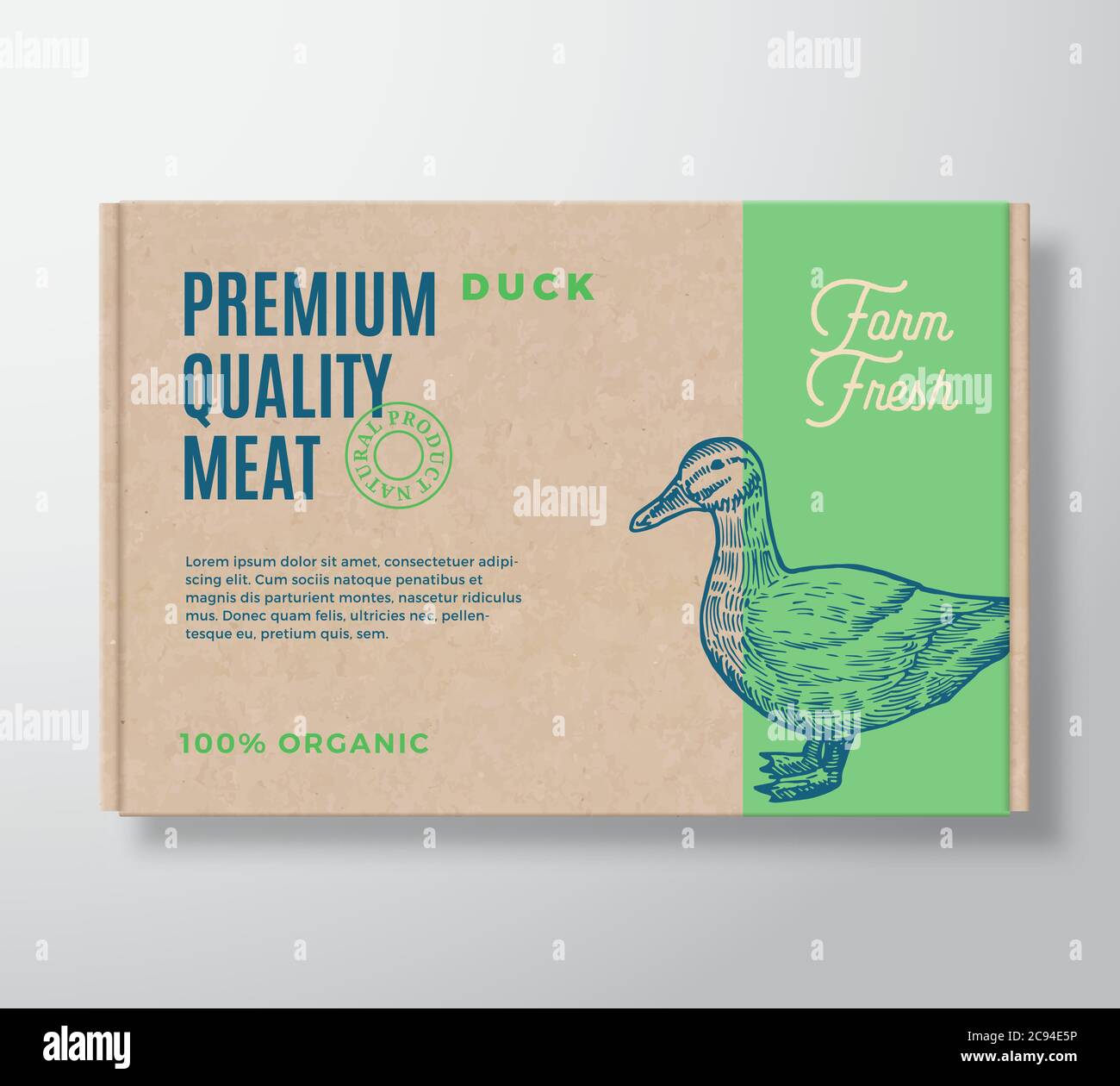 Premium Quality Duck Vector Meat Packaging Label Design on a Craft ...