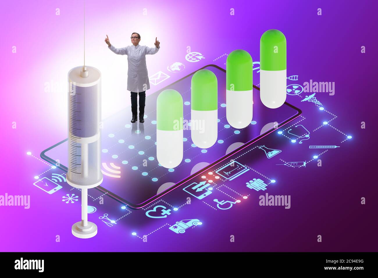 Telemedicine concept with remote treatment and consultation Stock Photo ...