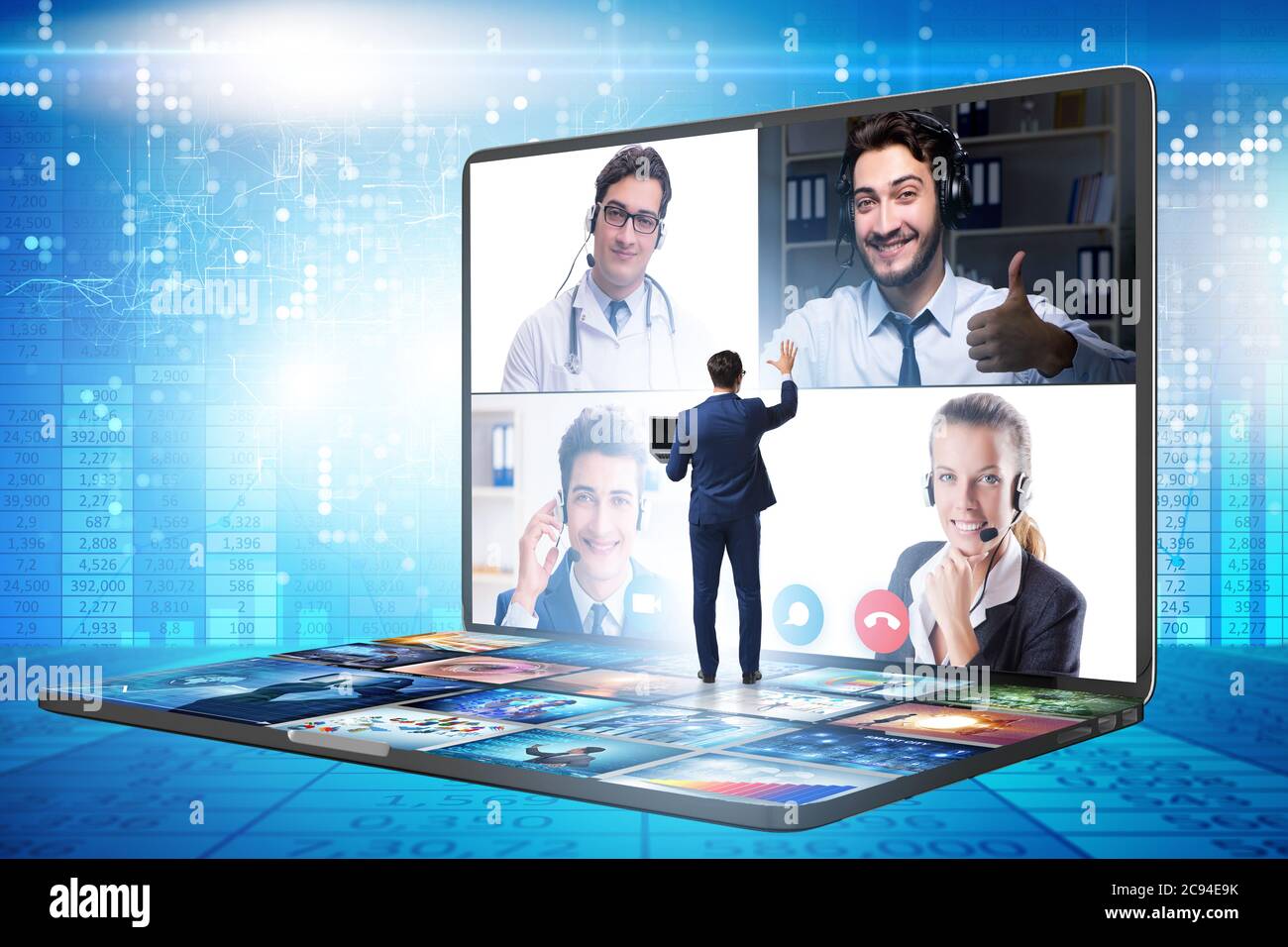 Concept of remote video conferencing during the pandemic Stock Photo ...