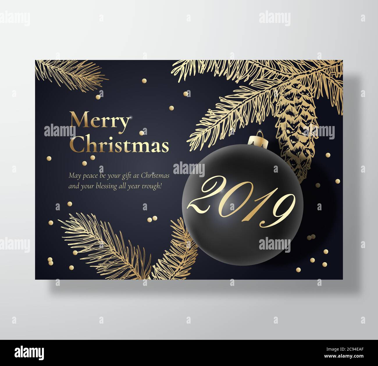 Merry Christmas Abstract Vector Greeting Card, Poster or Holiday ...
