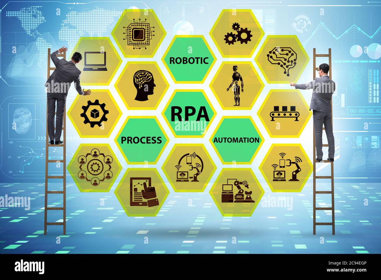 Concept of the RPA - robotic process automation Stock Photo - Alamy
