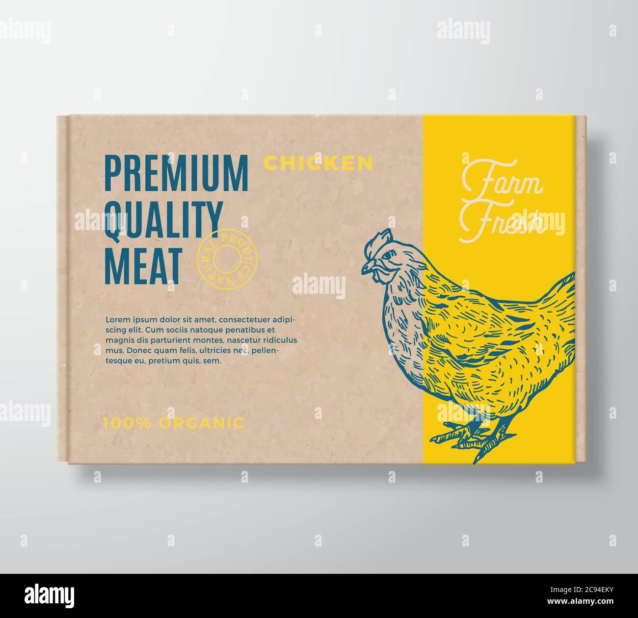 Premium Quality Poultry Vector Meat Packaging Label Design on a Craft ...