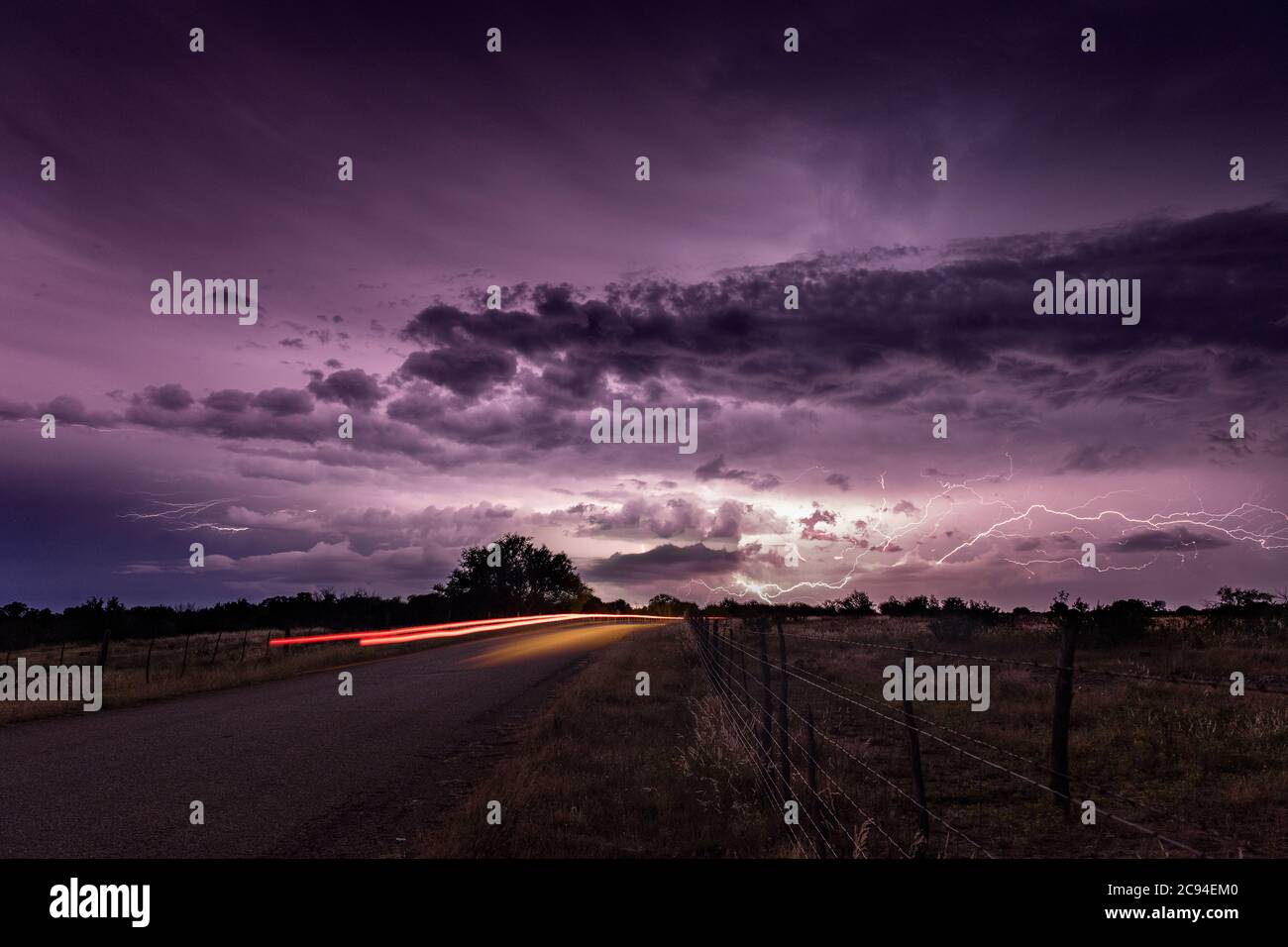 A lightning storm over the Great Plains provides a dramatic light show ...