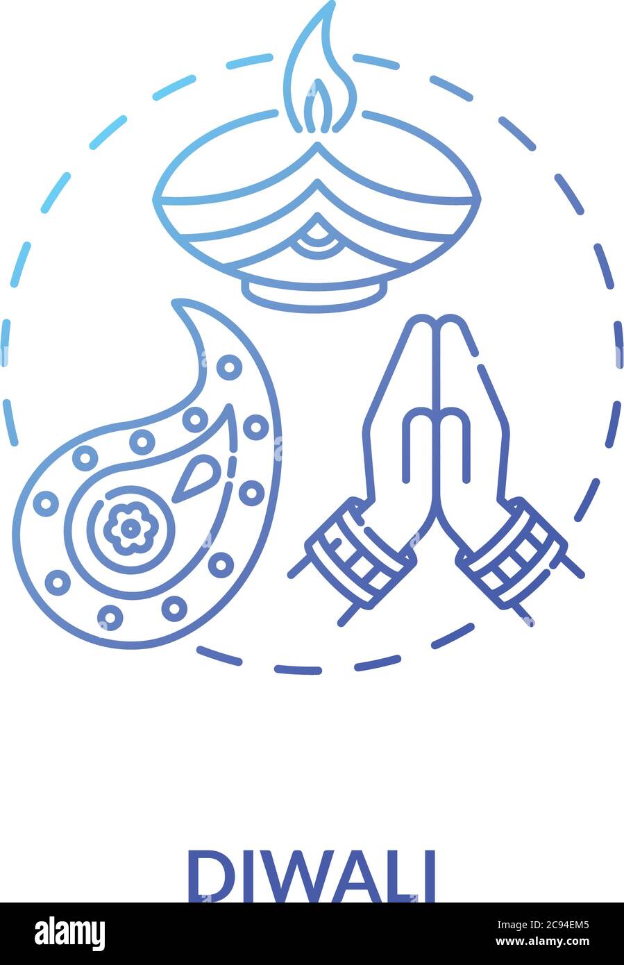 Diwali concept icon. National indian holiday, festival of lights idea ...