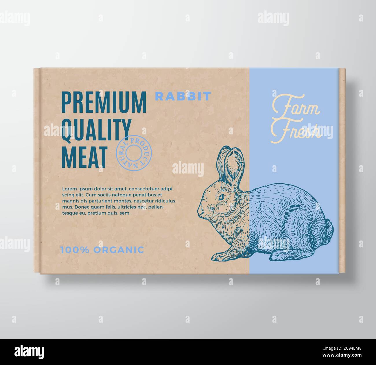 Premium Quality Rabbit Vector Meat Packaging Label Design on a Craft ...