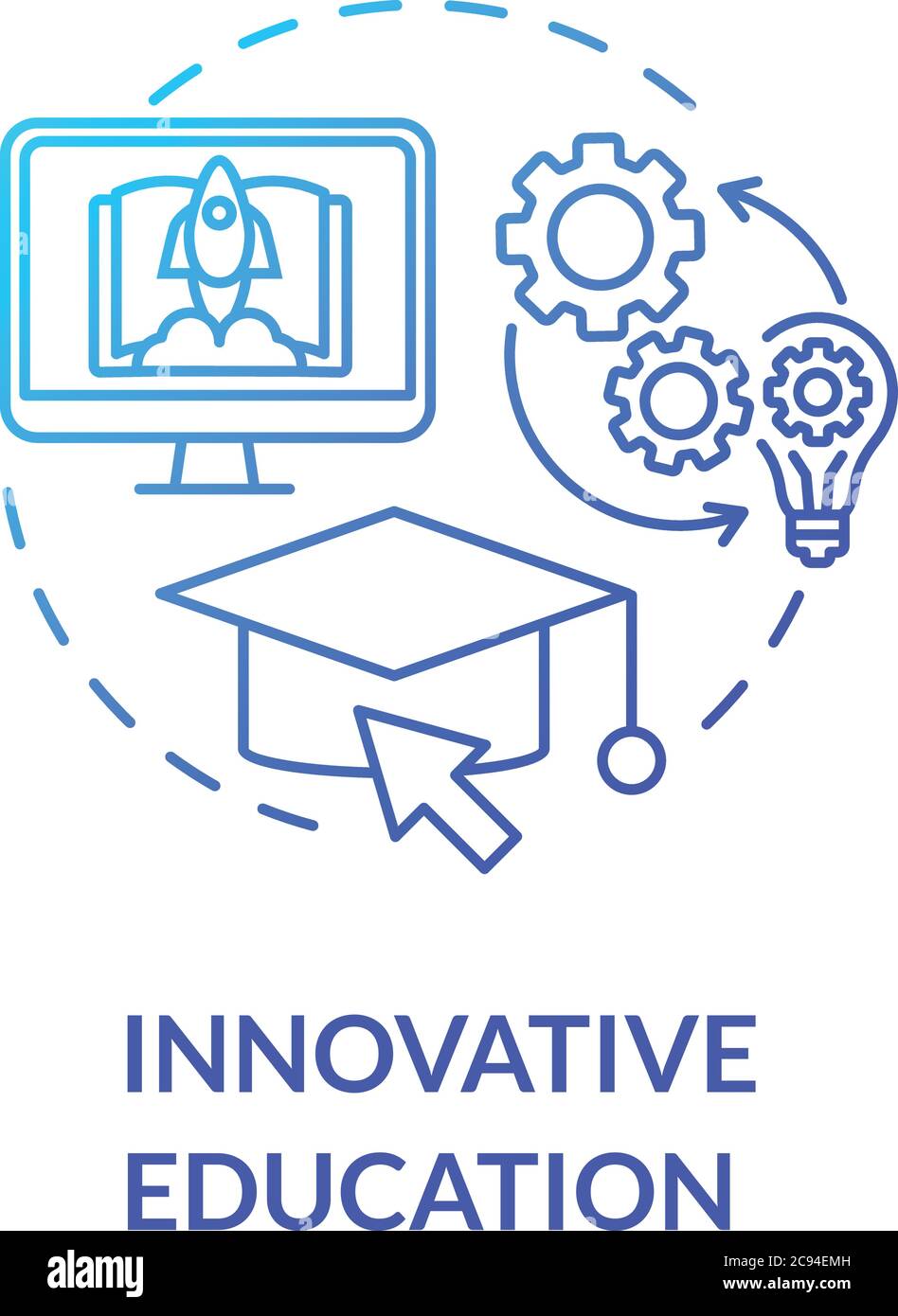 Innovative education concept icon. Elearning and digital learning ...