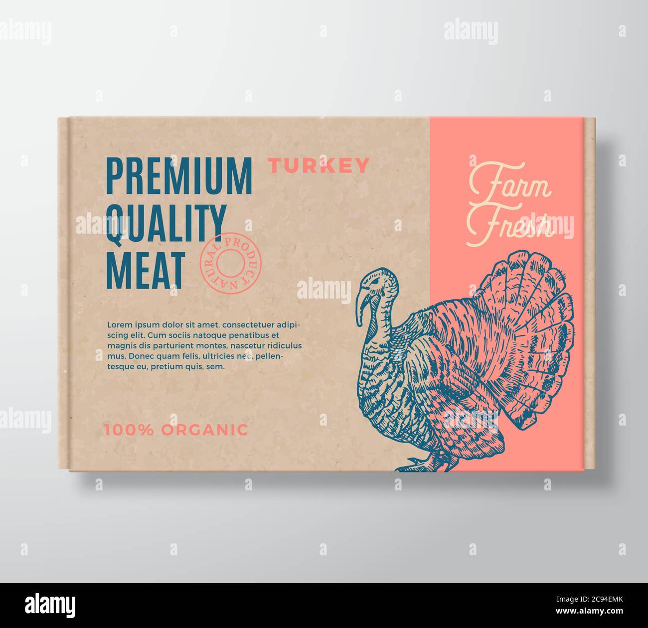 Premium Quality Turkey Vector Meat Packaging Label Design on a Craft ...