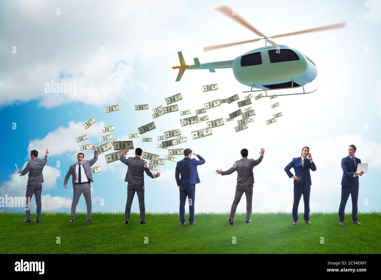 Helicopter dropping money hi-res stock photography and images - Alamy