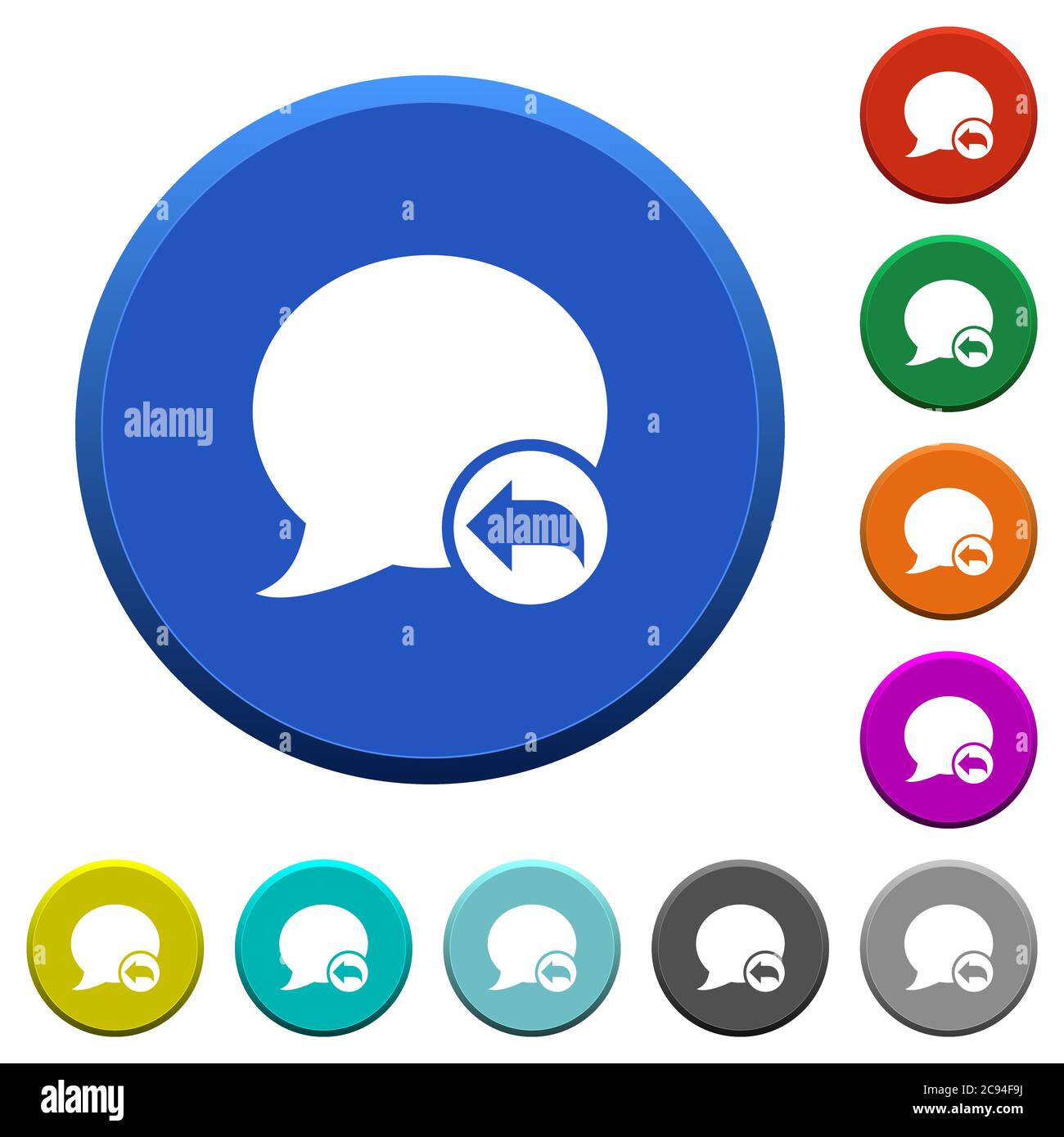 Reply blog comment round color beveled buttons with smooth surfaces and ...