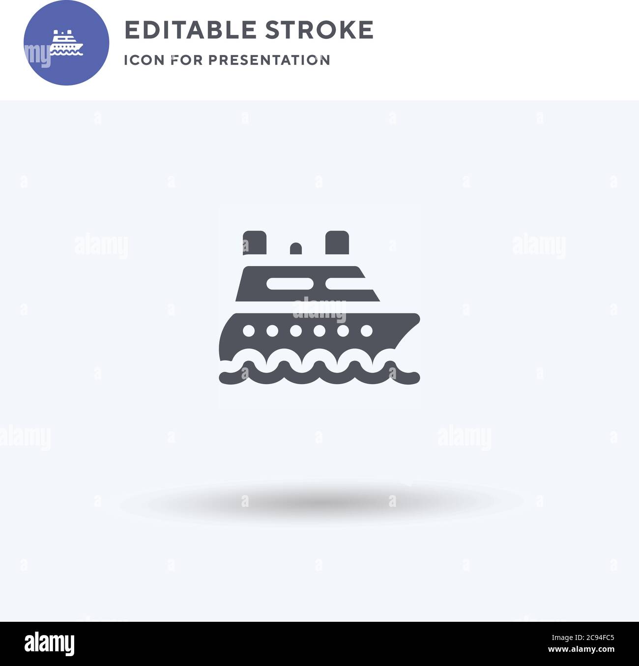 Ship icon vector, filled flat sign, solid pictogram isolated on white ...